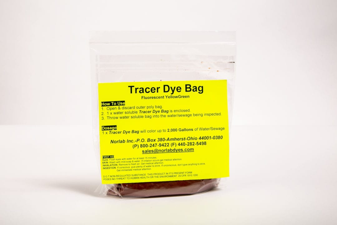 Tracing Dye Bag | Norlab Tracing Dyes | Leak Detection